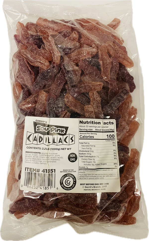 Gustaf's Sour Gummy Pink Cadillacs (2.2 lb) - Wholesale Candy Warehouse