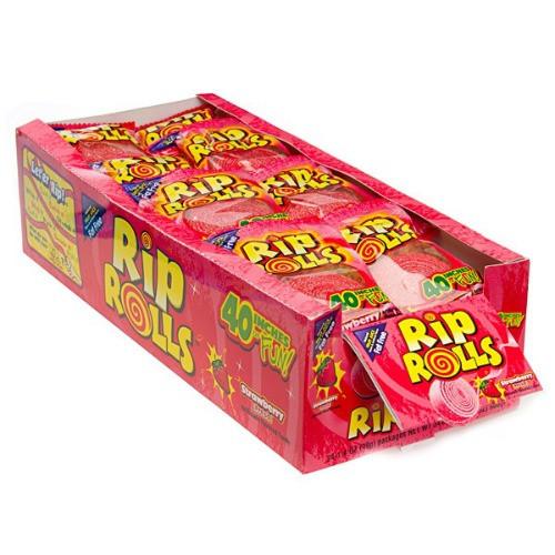 Rip Rolls Strawberry (24 ct) - Wholesale Candy Warehouse