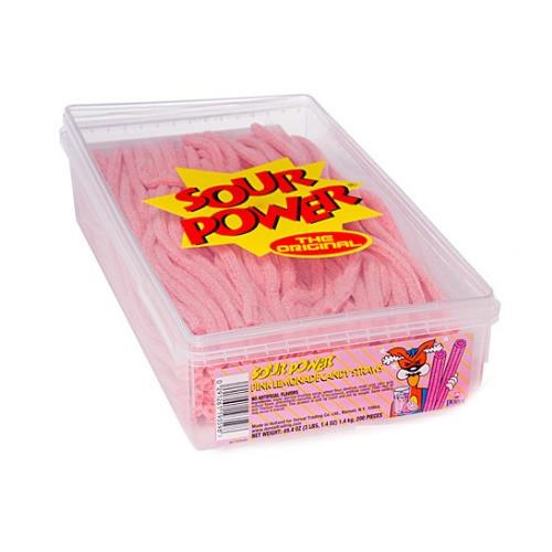 Sour Power Straws Pink Lemonade (200 ct) - Wholesale Candy Warehouse